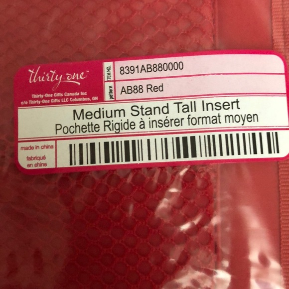 thirty-one | Bags | Medium Stand Tall Insert Red | Poshmark